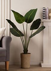 Artificial/Faux Palm Tree in Basket Woven Pot | Freemans