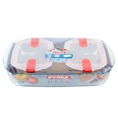 Pyrex Glass 4L Rectangular Dish with Lid | Freemans