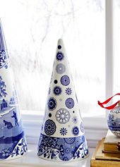 Spode Blue Italian Tree 9 inch Ornament Topiary | Freemans