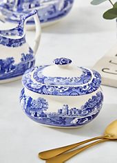 Spode Set of 4 Italian Teapot Napkin Rings - Blue | Freemans