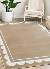 The Homemaker Rugs Collection Pure Jute Scalloped Rug | Freemans