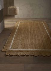 The Homemaker Rugs Collection Pure Jute Scalloped Rug | Freemans