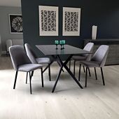 Timor 1.2m Table & 4 Linden Chair Dining Set | Freemans