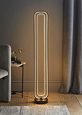 ValueLights Infinity Matt Black Integrated LED Floor Lamp | Freemans