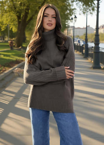 AX Paris Mink Roll Neck Rib Detail Jumper | Freemans