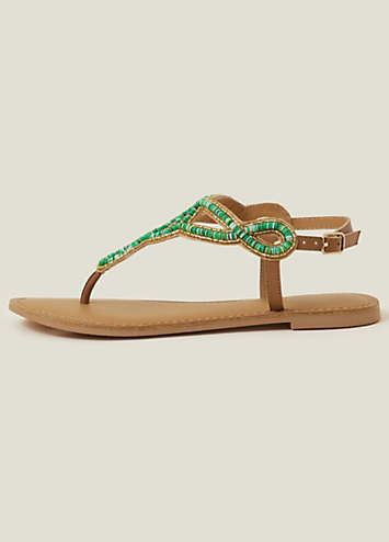 Accessorize Beaded Cut-Out Sandals | Freemans