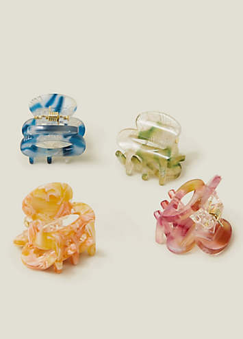 Accessorize Pack of 4 Mini Oval Resin Clips | Freemans