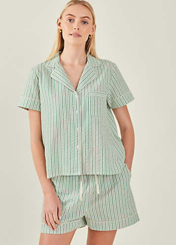 Accessorize Seersucker Stripe Short Pyjamas | Freemans
