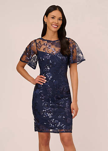 Adrianna Papell Studio Embroidery Sheath Dress | Freemans
