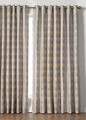 Alan Symonds Reflections Jacquard Lined Pair of Eyelet Curtains | Freemans