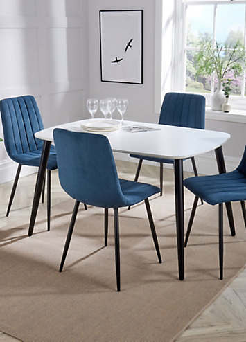 Aspen Pair of Straight Stitch Cord Fabric Dining Chair | Freemans