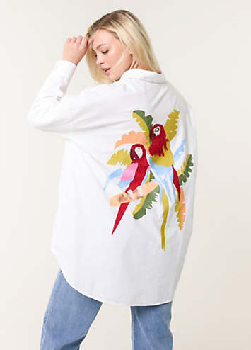 Blue Vanilla Embroidered Parrot Top | Freemans