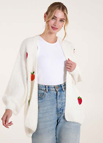 Blue Vanilla Embroidery Fruit Cardigan | Freemans