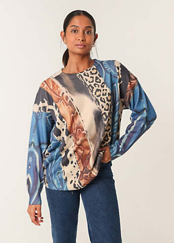 Blue Vanilla Mix Animal Patterns Jumper | Freemans