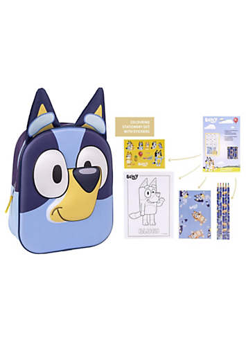 Bluey Twin Pack - Backpack and Colourable Stationery Set | Freemans