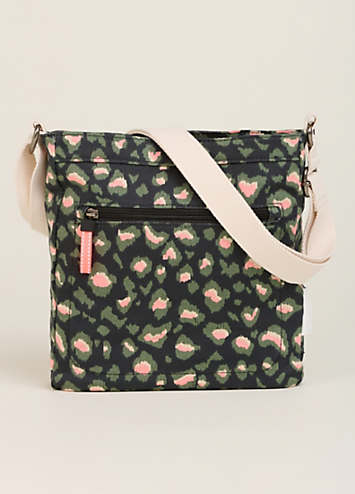 Brakeburn Khaki Leopard Print Large Crossbody Bag | Freemans