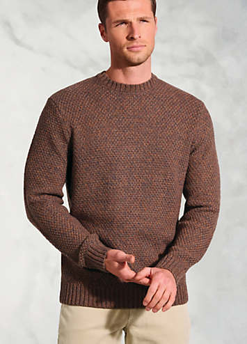 Brook Taverner Taylor Rust Twist Crew Neck Jumper | Freemans