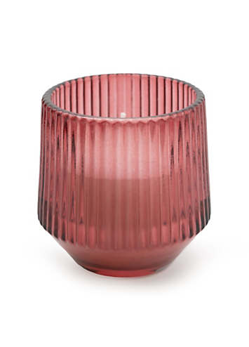 Candlelight Pomegranate & Cassis Scent 8cm Ridged Glass Candle | Freemans
