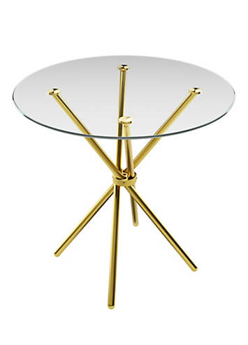 Casa Glass Top Table With Gold Legs | Freemans