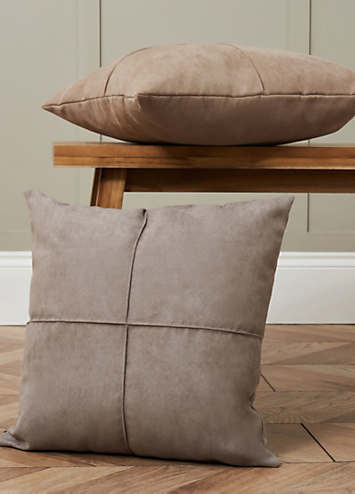 Cascade Home 2 Pack Faux Suede Cross 45x45cm Cushions | Freemans