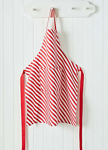 Catherine Lansfield Christmas Candy Cane 100% Cotton Apron | Freemans