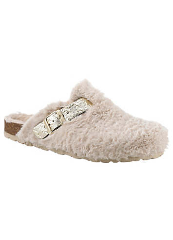 City Walk Slip-On Fluffy Mule Slippers | Freemans