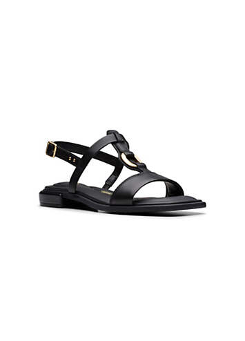 Clarks Ariany Sling Black Leather Sandals | Freemans