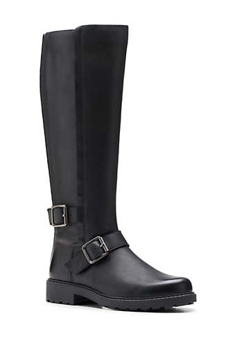 Clarks Black Leather Orinoco2 Tall Boots | Freemans