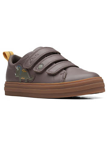 Clarks Boys Nova Early Kids Khaki Print Shoes | Freemans