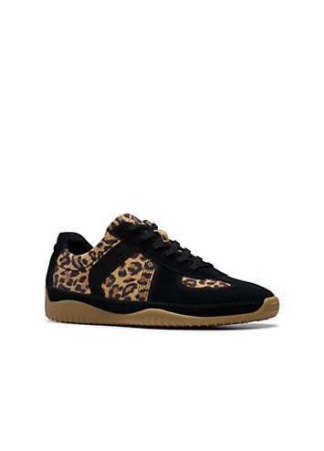 Clarks Leopard Meridor Lo Trainers | Freemans