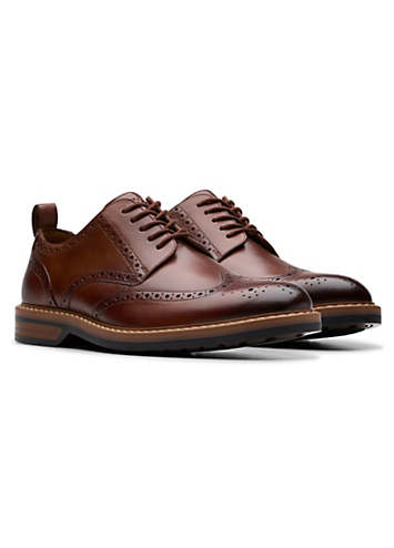 Clarks Men’s Mid Tan Leather Aldwin Limit Shoes | Freemans
