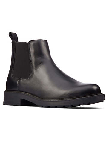Clarks Orinoco2 Lane Wide E Fitting Black Leather Boots | Freemans