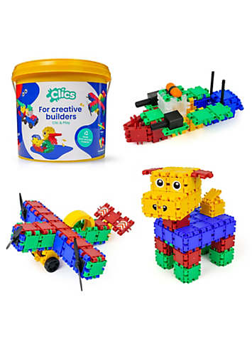 Clics 8 In 1 - 122 Blocks And 38 Accessories In Storage Bucket | Freemans