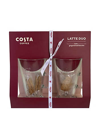 Costa Coffee Latte Duo with Biscuits Gift Set | Freemans