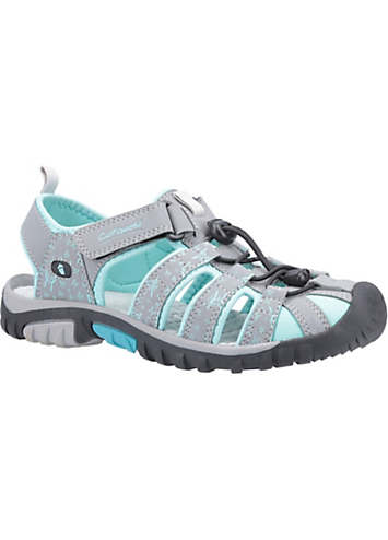 Cotswold Grey & Aqua Sandhurst Ladies Bump Toe Sandals | Freemans