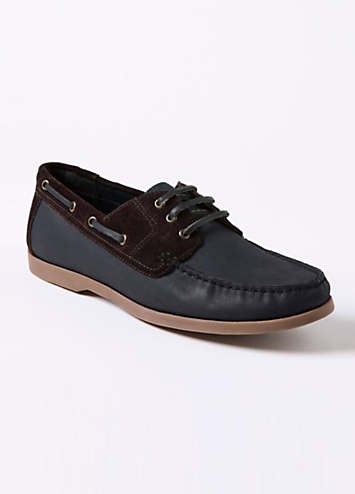 Cotton Traders Leather Lace-Up Boat Shoes | Freemans