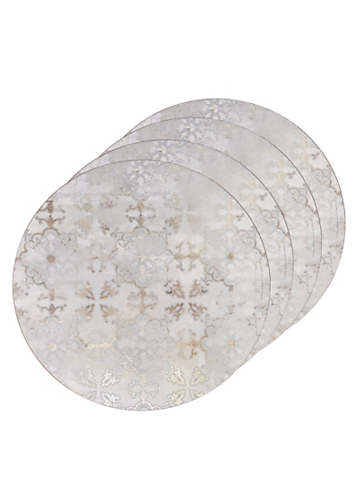 Creative Tops Gold Impressions Pack Of 4 Round Premium Placemats | Freemans