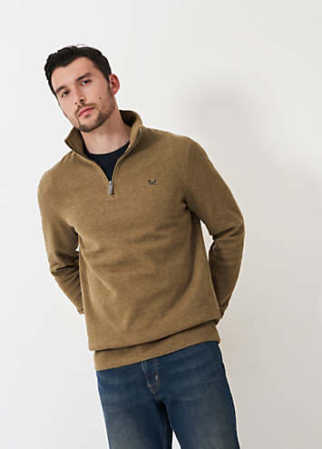 Crew Clothing Company French Rib Half Zip Sweatshirt | Freemans