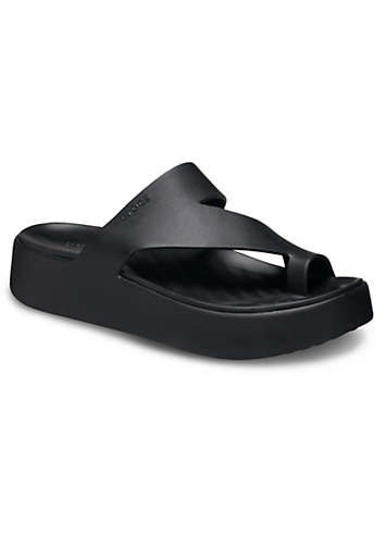 Crocs Black Getaway Platform Toe Loop Sandals | Freemans