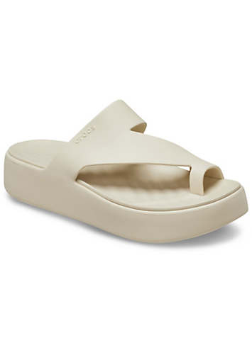 Crocs White Getaway Platform Toe Loop Sandals | Freemans