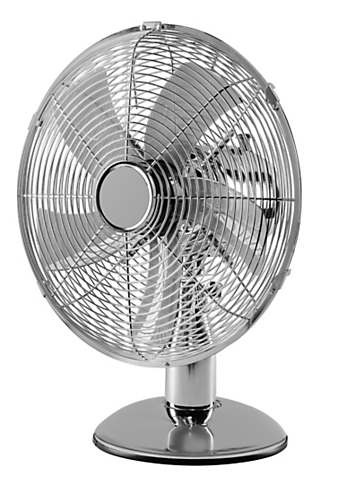 Daewoo 12 Inch Metal Desk Fan COL1607GE - Chrome | Freemans