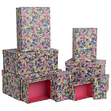 Design by Violet Nested Storage Boxes in Floral 10 Project Boxes for ...