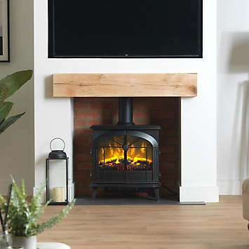 Dimplex Leckford Double Door Stove with Thermostat & Remote Control ...