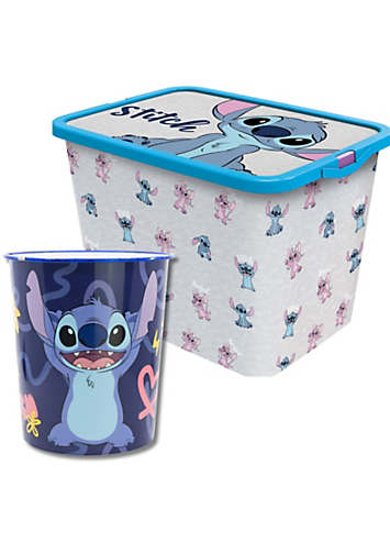 Disney Stitch 23L Storage Box And Waste Bin Set | Freemans