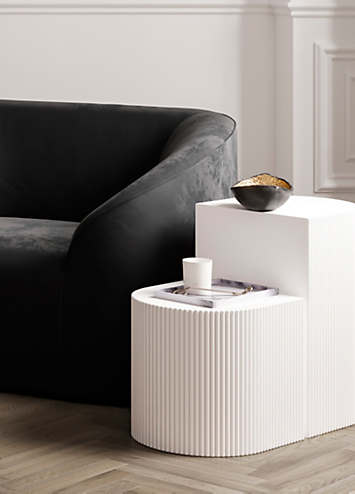 Doric Set Of 2 Ribbed Tables | Freemans