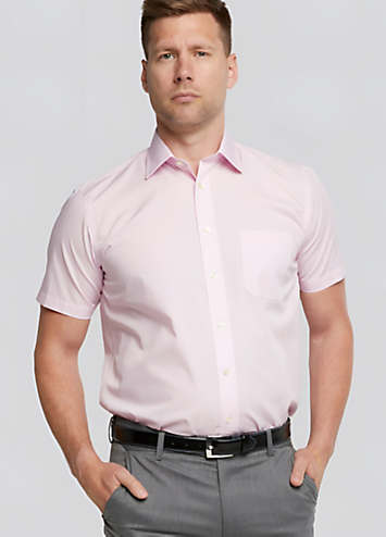 Double Two Pink Classic Easy Care Short Sleeve Shirt | Freemans