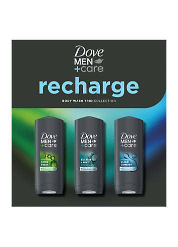 Dove Men + Care Recharge Bodywash Trio Gift Set | Freemans