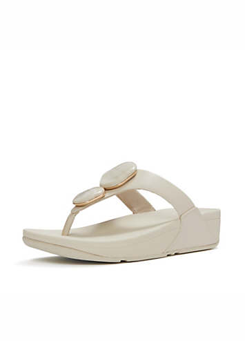 FitFlop Lulu Paris Beige Marbled Stone Toe Post Sandals | Freemans