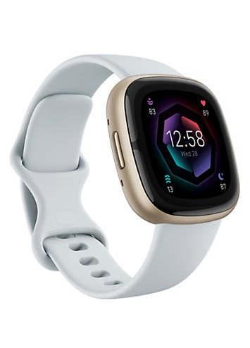 Fitbit Sense 2 Blue Mist & Soft Gold Health & Fitness Smartwatch | Freemans