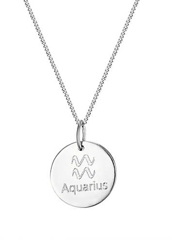 For You Collection Sterling Silver Star Sign Disc Pendant | Freemans